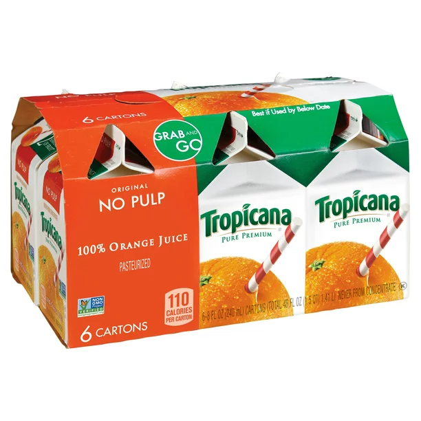 Buy Online Tropicana Pure Premium, No Pulp 100% Orange Juice, 8 oz, 6 Pack | Kesar Grocery.